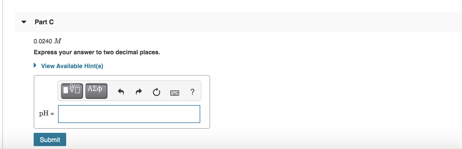 Solved Determine the pHpH of an HFHF solution of each of the | Chegg.com