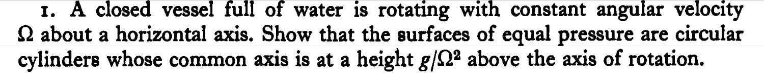 Solved 1. A closed vessel full of water is rotating with | Chegg.com