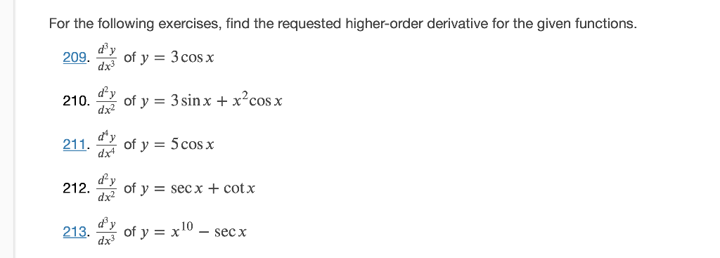 Solved For the following exercises, find the requested | Chegg.com