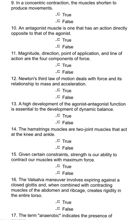 Solved 9. In a concentric contraction, the muscles shorten | Chegg.com