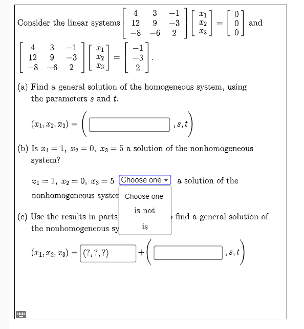 Solved Consider the linear systems | Chegg.com