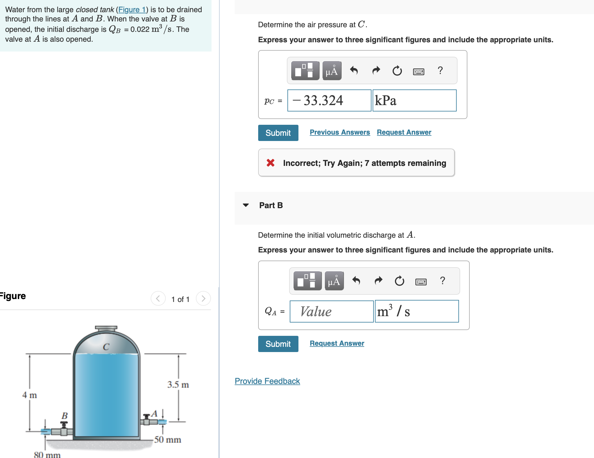 Solved Water from the large closed tank (Figure 1) ﻿is to be | Chegg.com