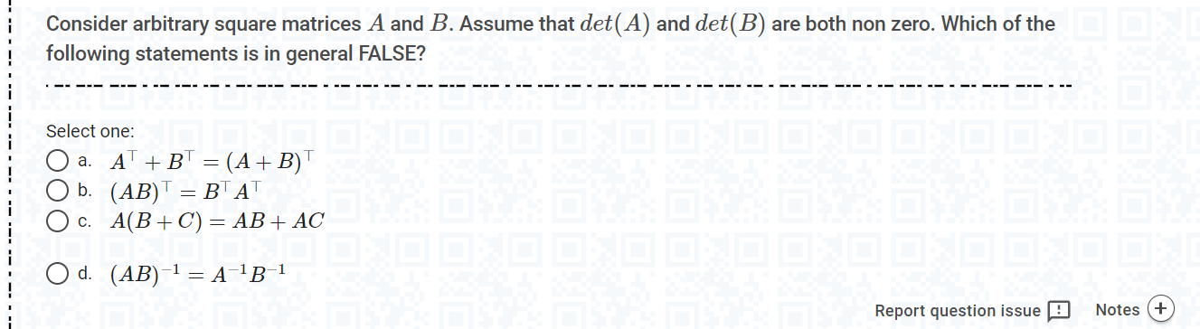Solved Consider Arbitrary Square Matrices A And B Assume