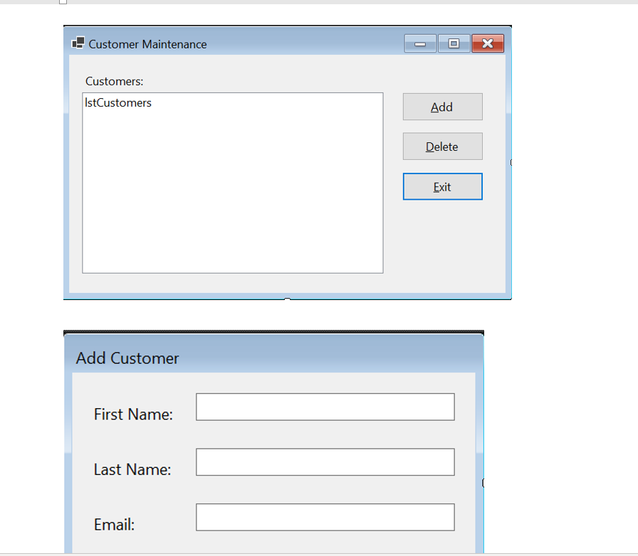 Solved Customer Maintenance Customers: Add Customer First | Chegg.com