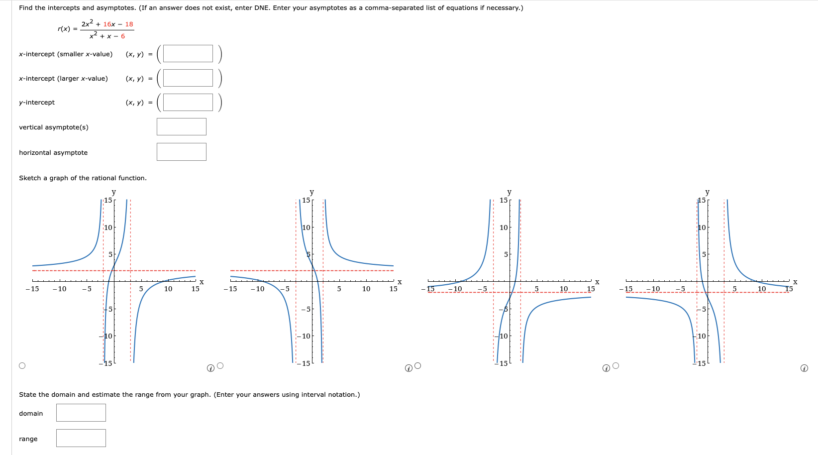 Solved Sketch a graph of the rational function.State the | Chegg.com