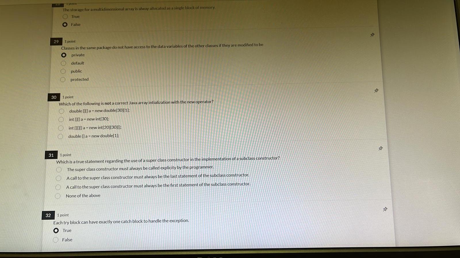 Solved The storage for a multidimensional array is alway | Chegg.com
