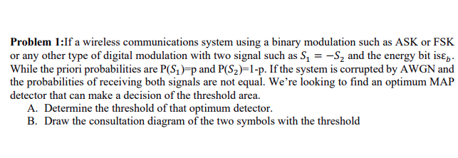Problem 1:If a wireless communications system using a | Chegg.com