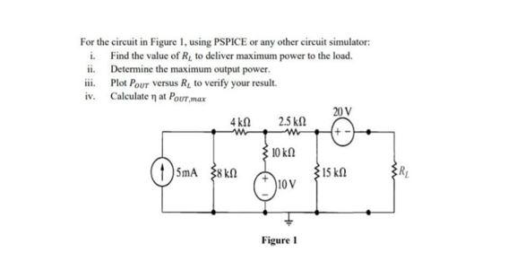 Solved For the circuit in Figure 1, using PSPICE or any | Chegg.com