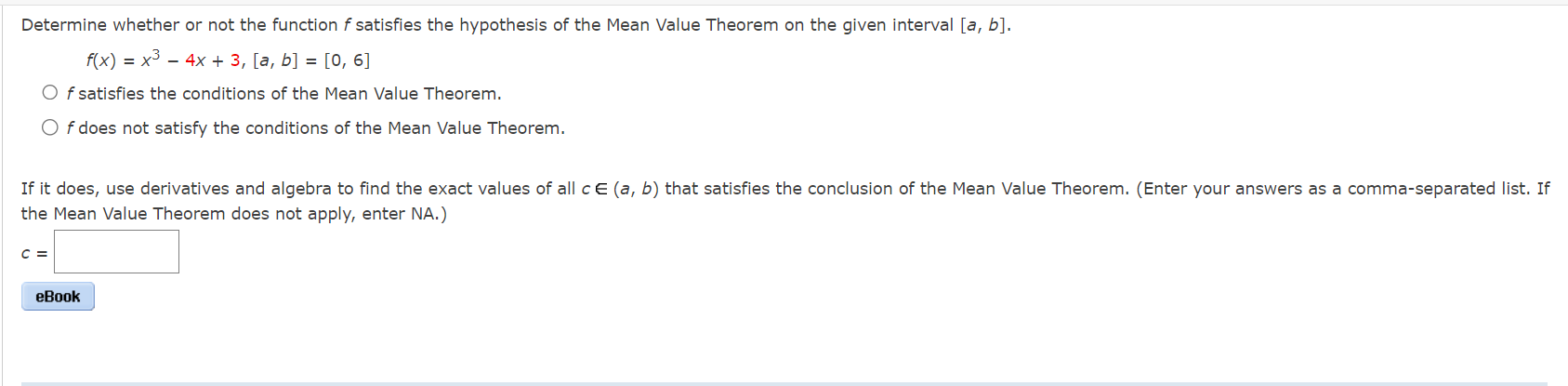 Solved Determine whether or not the function f satisfies the | Chegg.com