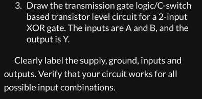 Input Xor Transmission Gate