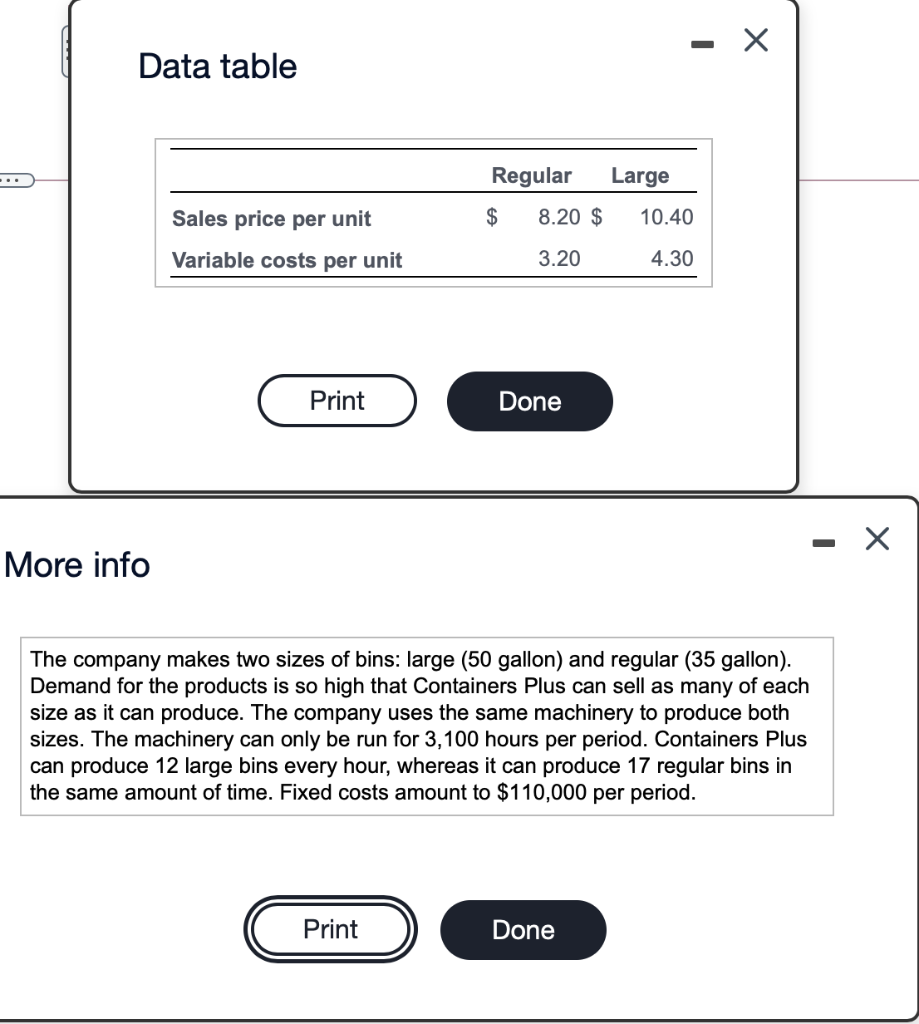 Solved Complete the product mix analysis to determine the | Chegg.com