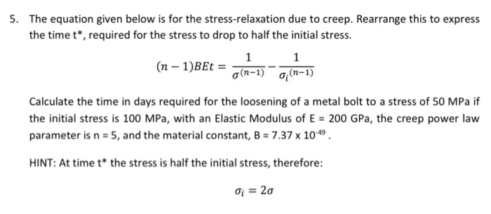 Solved 5. The equation given below is for the | Chegg.com