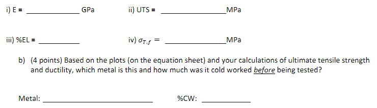 Solved 5. (Material Properties, 16 pts.) a) (12 points) A | Chegg.com
