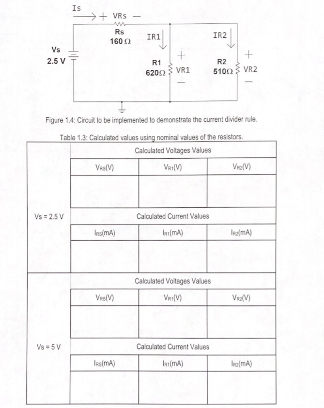 Solved IS > + VRS W Rs 1602 IR1 IR2 Vs 2.5 V + R1 R2 + 51003 | Chegg.com