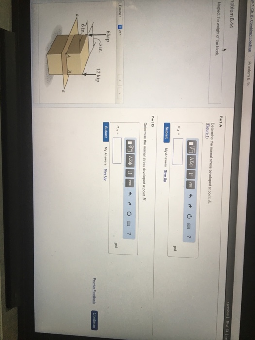 Solved Neglect the weight of the block. Determine the | Chegg.com