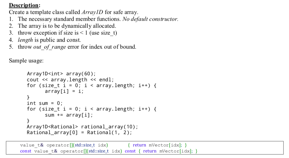 Solved Description: Create a template class called ArrayID | Chegg.com