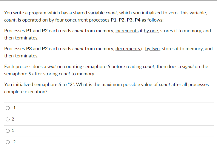 Solved A process switch may occur when the system encounters | Chegg.com