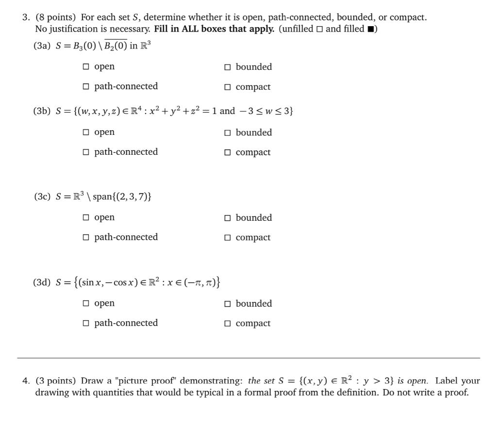 Solved 3. (8 points) For each set S, determine whether it is | Chegg.com
