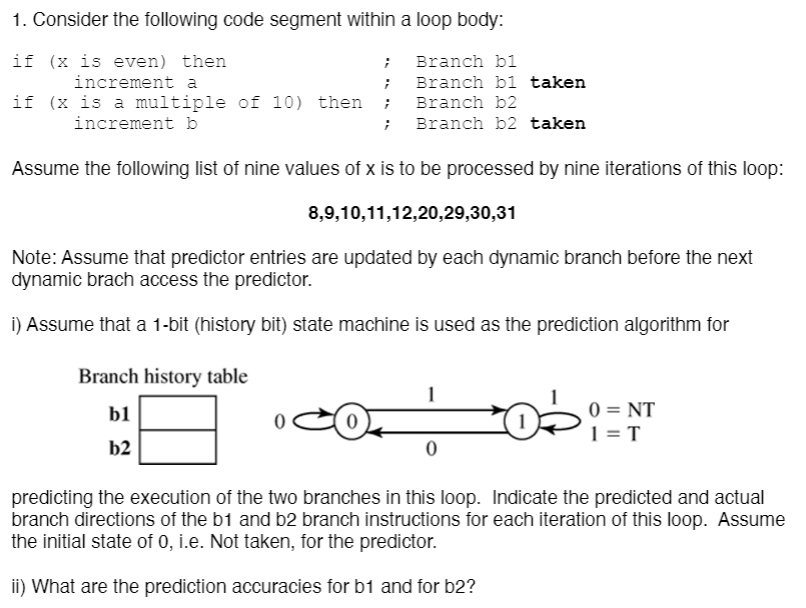 Solved 1. Consider the following code segment within a loop | Chegg.com