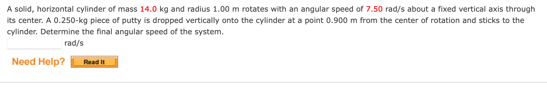 Solved A solid, horizontal cylinder of mass 14.0 kg and | Chegg.com