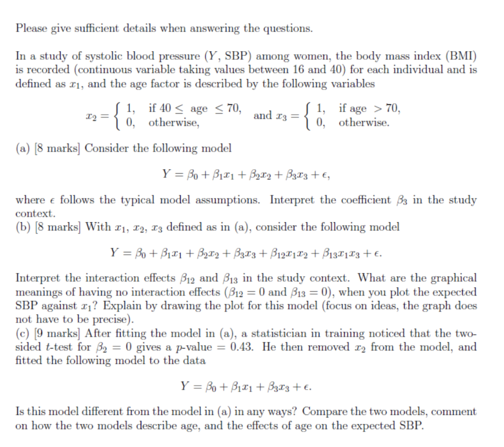 Solved Please give sufficient details when answering the | Chegg.com