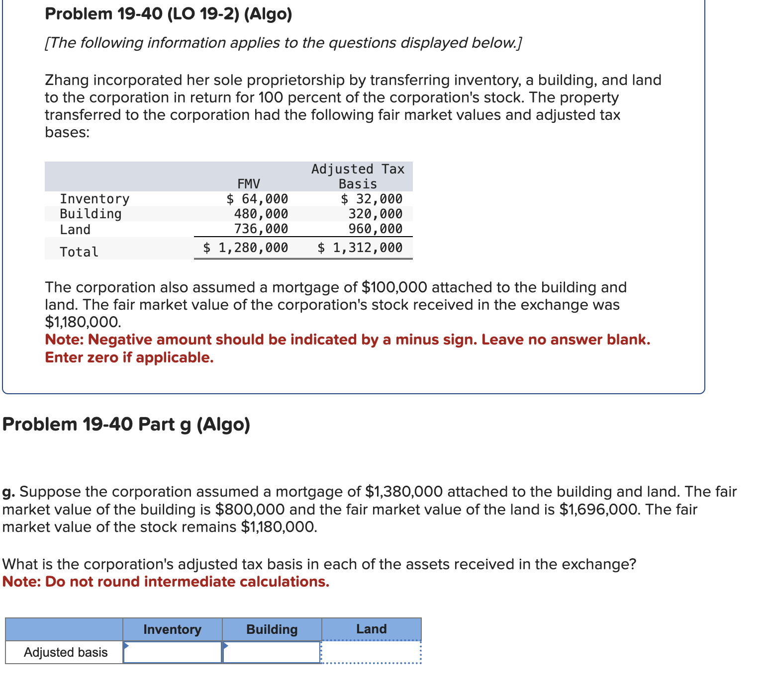 Solved Problem 19-40 ﻿Part g (Algo)g. ﻿Suppose the | Chegg.com