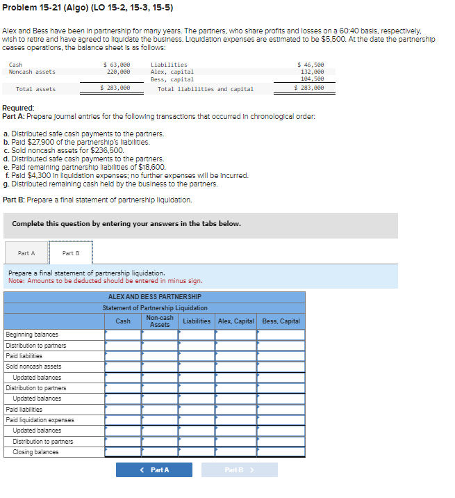 Solved Problem 15.21 (Algo) (LO 15.2, 15.3, 15.5)Alex and | Chegg.com