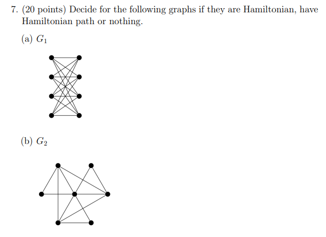 Solved 7. (20 points) Decide for the following graphs if | Chegg.com