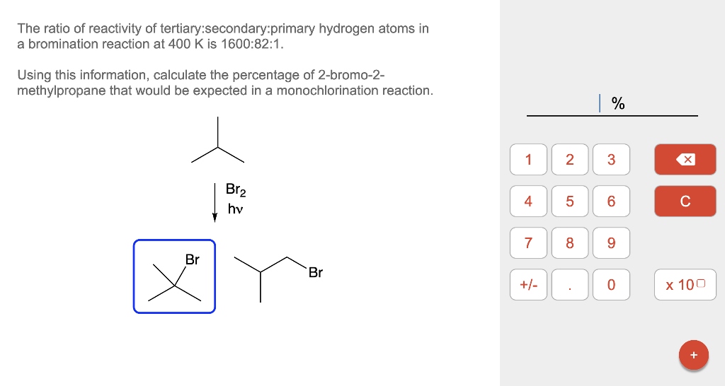 Solved The ratio of reactivity of tertiary:secondary:primary | Chegg.com
