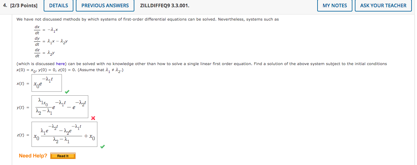 Solved :/3 Points] ZILLDIFFEQ9 3.3.001. We have not | Chegg.com