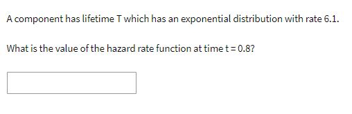 Solved A component has reliability function R(t) and hazard | Chegg.com