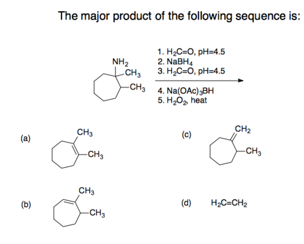 Solved The major product of the following sequence is: NH2 | | Chegg.com