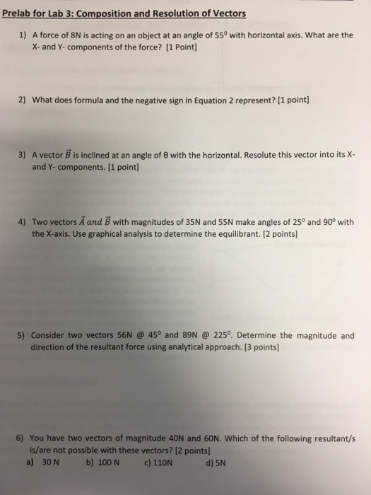 Solved Prelab for Lab 3: Composition and Resolution of | Chegg.com