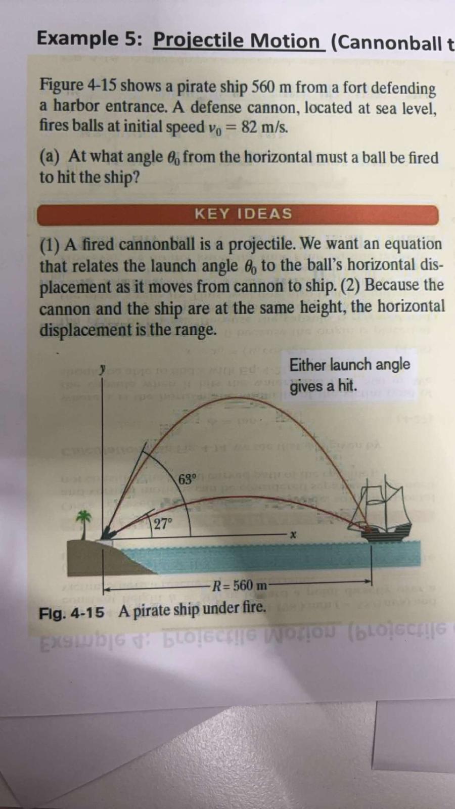 Solved Example 5: Proiectile Motion (Cannonball tFigure 4-15 | Chegg.com