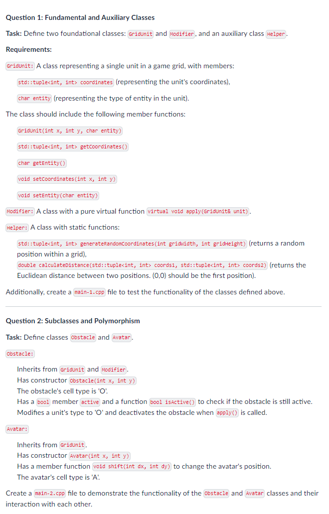 Solved Question 2: Subclasses and Polymorphism Task: Define | Chegg.com