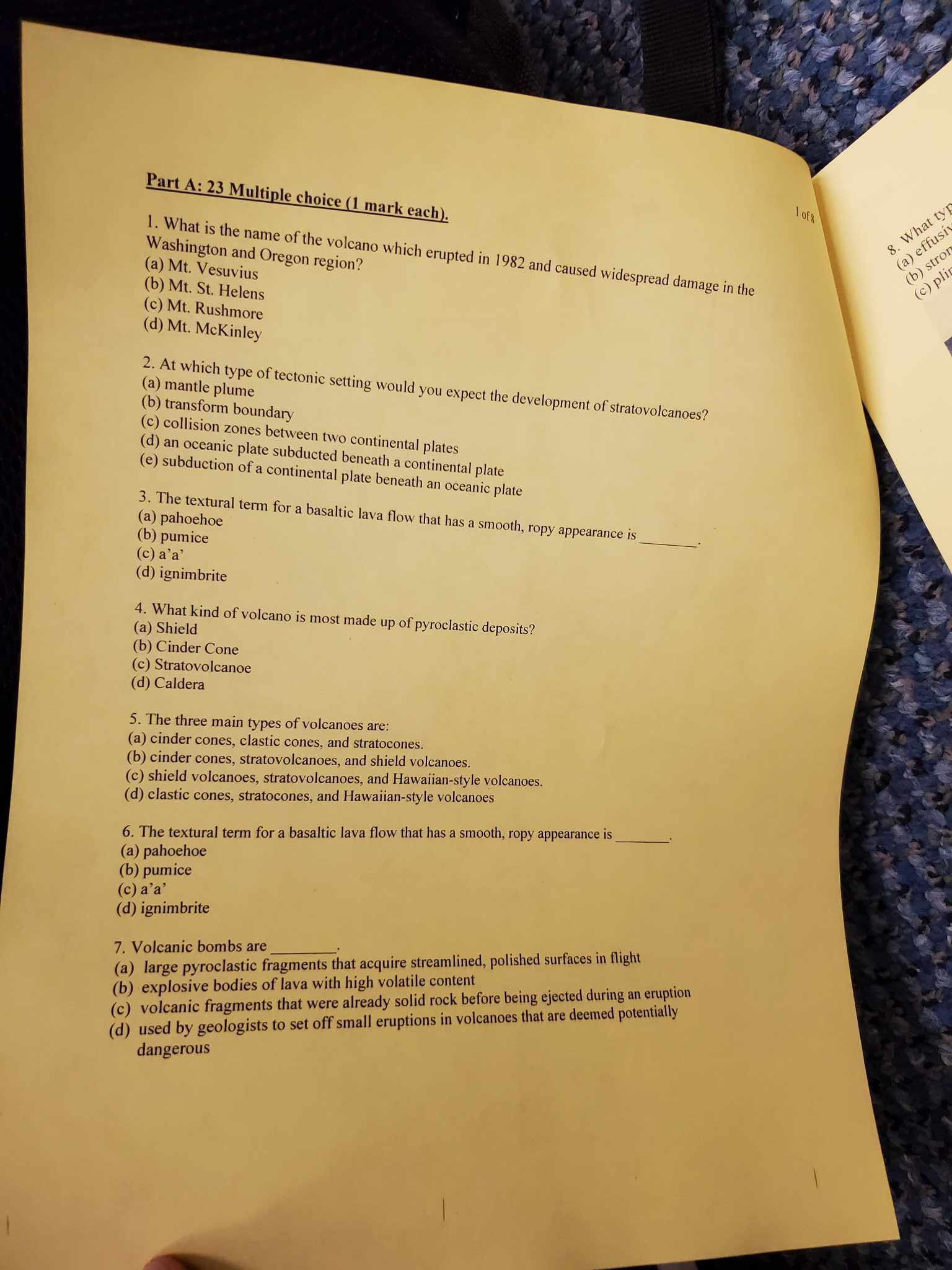 Solved Part A: 23 Multiple choice (1 mark each). 1. What is | Chegg.com