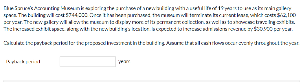 Solved Blue Spruce's Accounting Museum is exploring the | Chegg.com