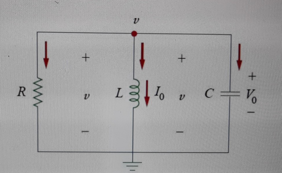 Solved a source free 2nd order parallel RLC circuits please | Chegg.com