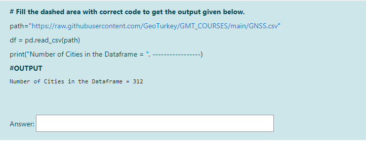 Solved # Fill the dashed area with correct code to get the | Chegg.com
