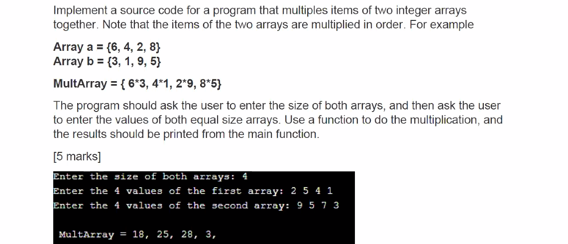 Solved Implement a source code for a program that multiples | Chegg.com
