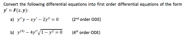 Solved Convert the following differential equations into | Chegg.com