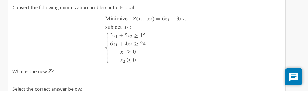 Solved Convert the following minimization problem into its | Chegg.com