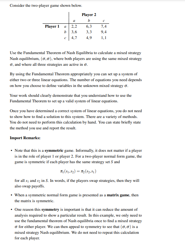 Solved Consider the two-player game shown below.Use the | Chegg.com