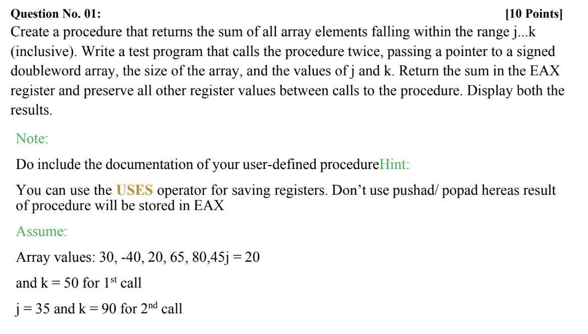 Solved Please solve this assembly language question (Irvine | Chegg.com