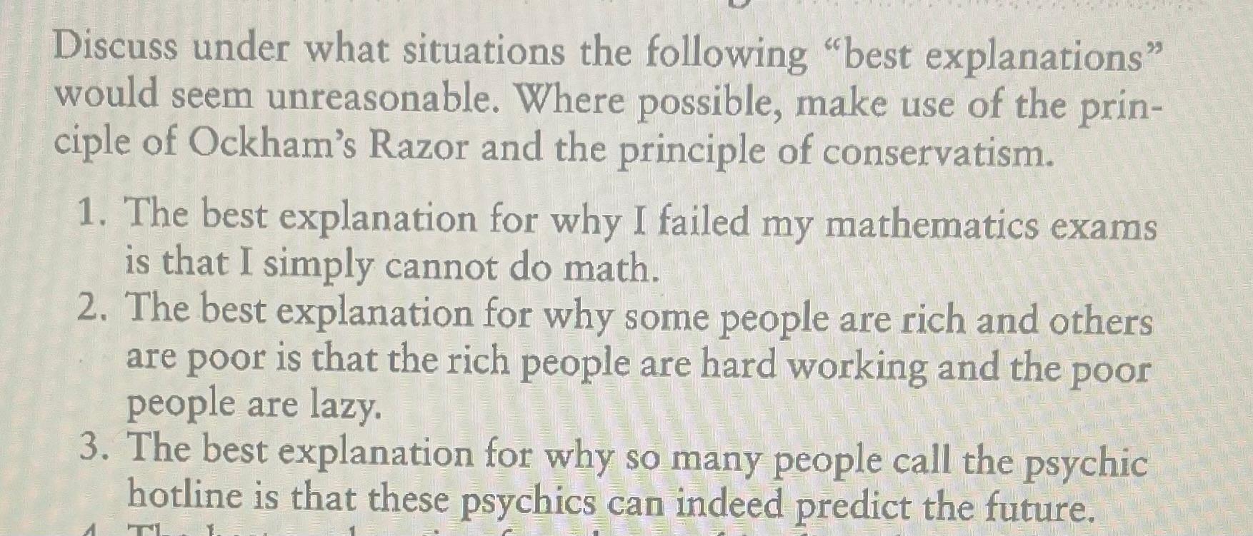 Discuss under what situations the following "best | Chegg.com