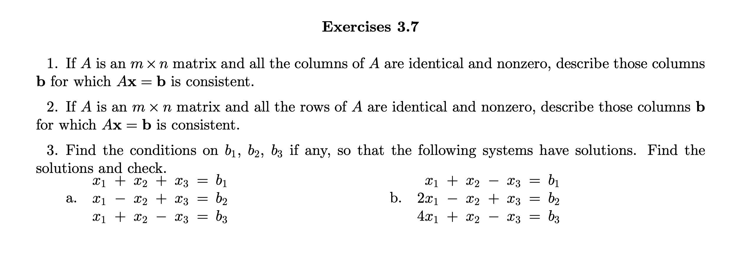 Solved 1. If A is an m×n matrix and all the columns of A are | Chegg.com