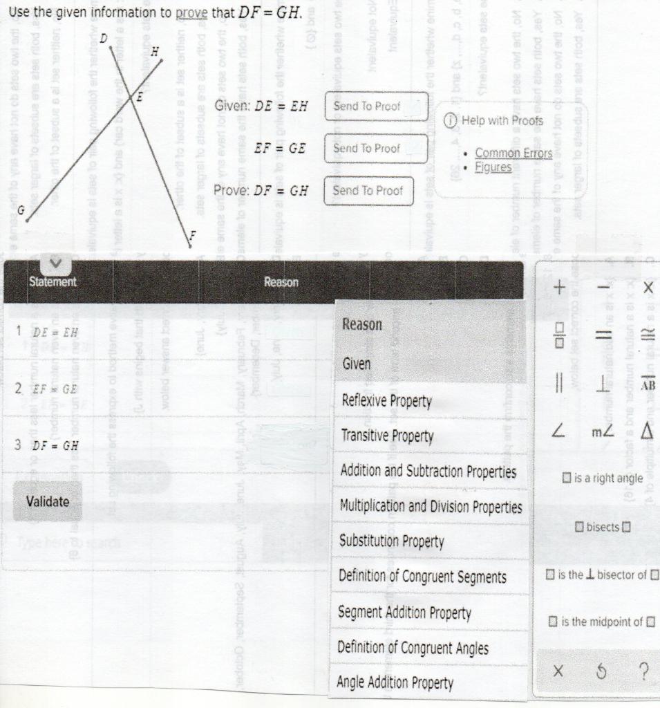 Solved Use the given information to prove that DF = GH. D | Chegg.com