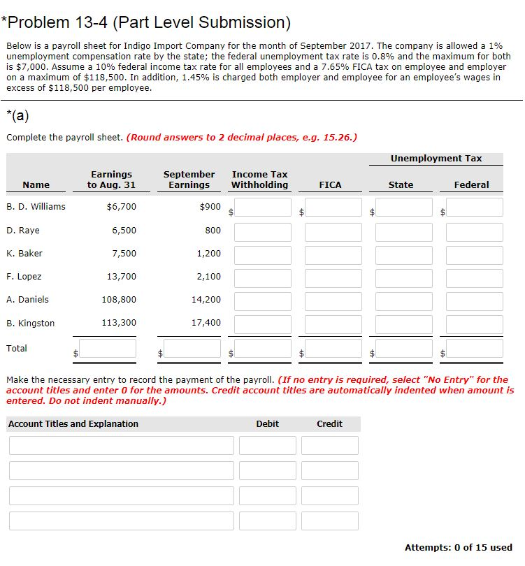 Solved *Problem 13-4 (Part Level Submission) Below is a | Chegg.com
