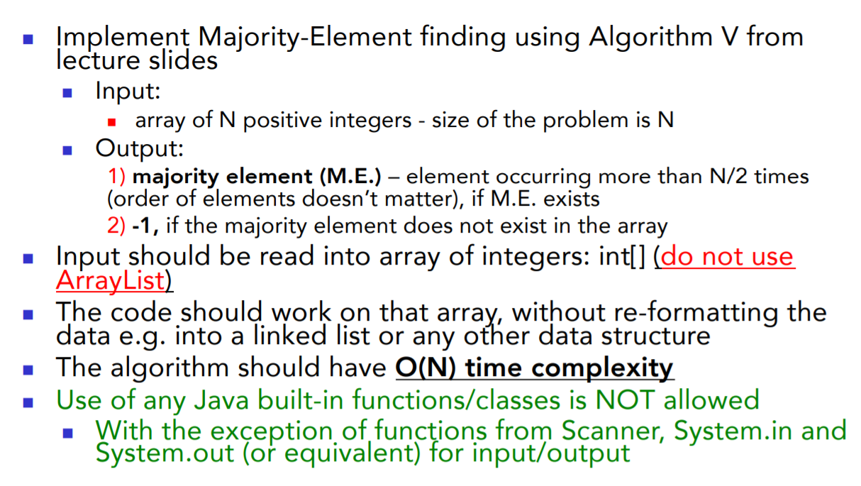 Solved Implement Majority-Element finding using Algorithm V | Chegg.com