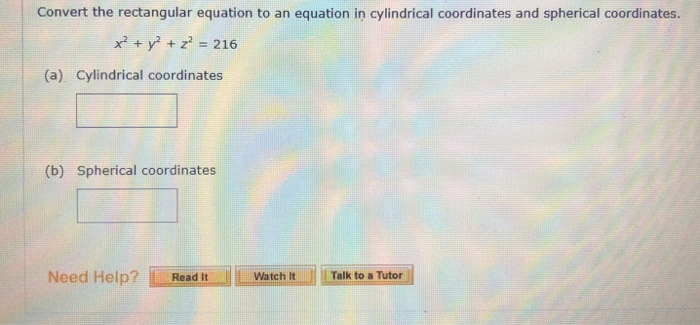 Solved Convert the rectangular equation to an equation in | Chegg.com